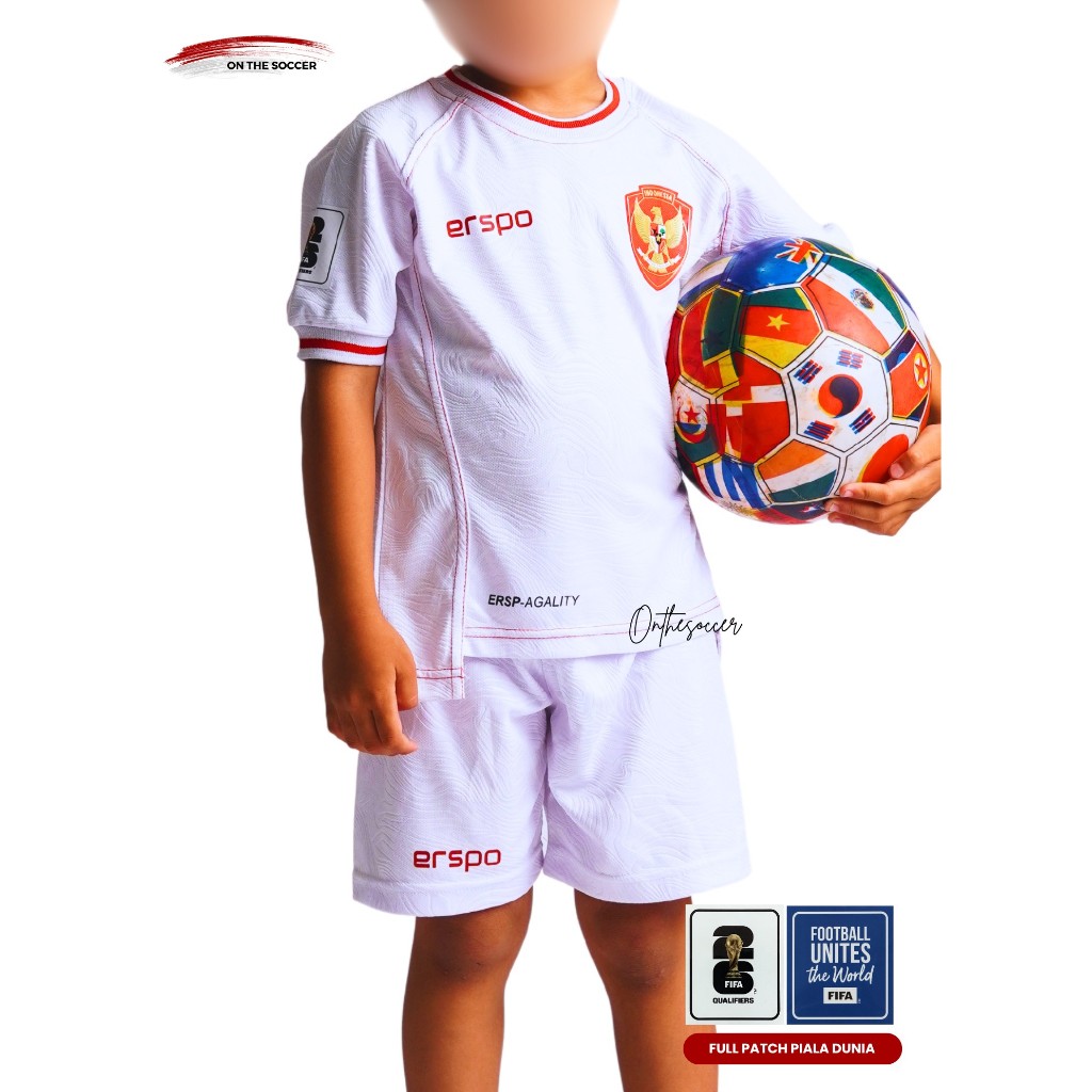 Jual Setelan Jersey Anak Erspo Putih Away Timnas Indonesia | Shopee Indonesia