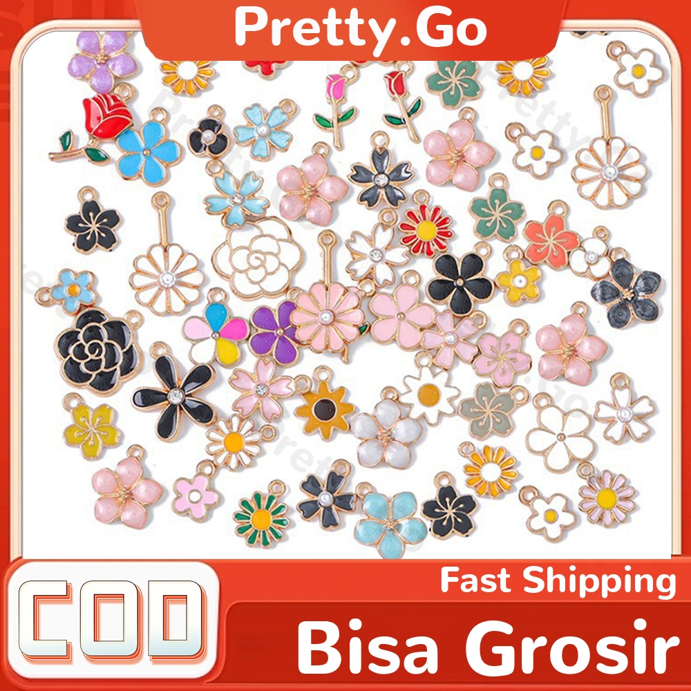 Jual Charm Enamel Epoxy Bunga/Pita (10pcs)Gantungan/ Charm/ Pendant ...