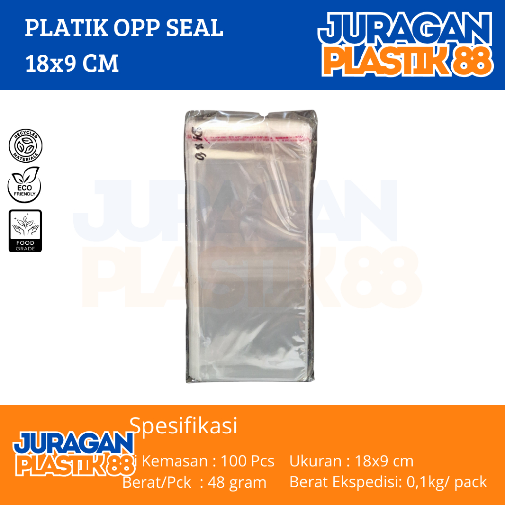 Jual Plastik Opp 9x18 Seal Bening Isi 100 Lembar / Plastik Lem Rekat ...