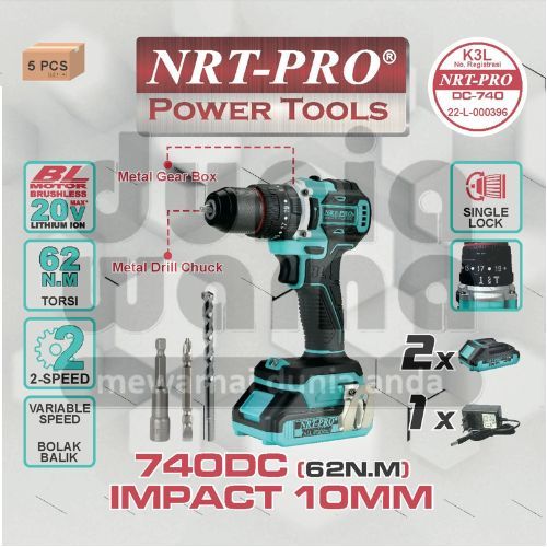 Jual NRT PRO NEW 740DC/DC740/DC 740 HD Mesin Cordless Hammer Drill ...