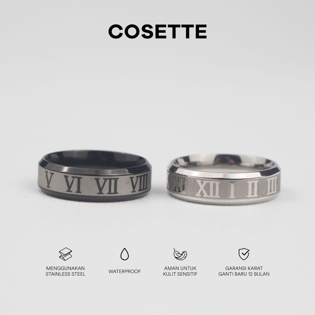 Jual Cincin Roman Ring Couple Stainless Ring Titanium Cosette Anti ...