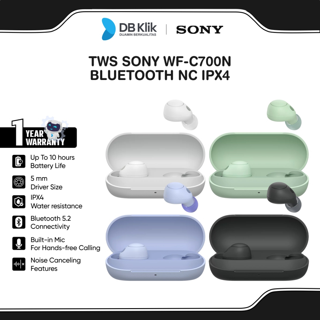 Jual TWS SONY WF-C700N Bluetooth Noise Cancelling IPX4 - Earphone ...