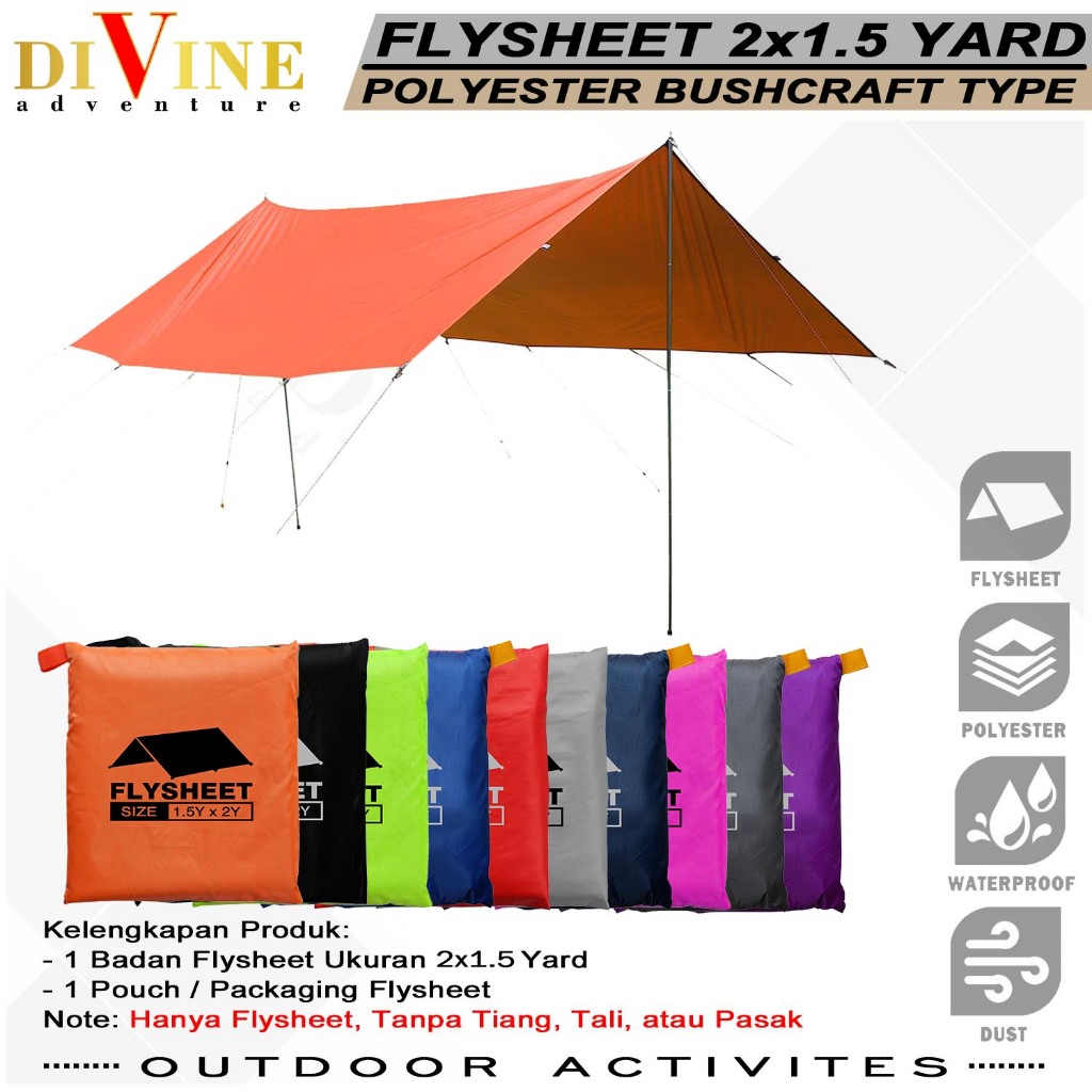 Jual Flysheet tenda 200 x 150 Waterproof Camping Atap tenda Outdoor ...