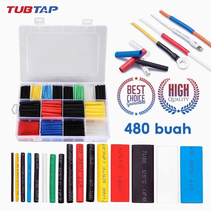 Jual TUBTAP 480 pcs Set Kabel Bakar Heat Shrink Bahan Polyolefin Warna ...
