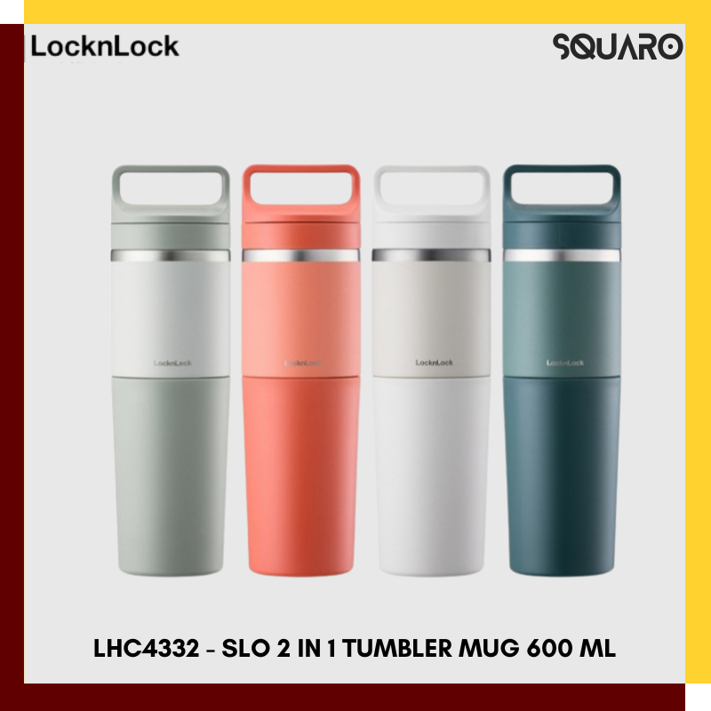 Jual SQUARO - LocknLock Slo 2in1 Tumbler Mug 600ml | LHC4332 | Shopee ...