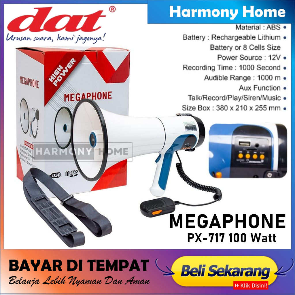 Jual Megaphone Dat PX-717 100 Watt Toa Corong Pengeras Suara Dat ...