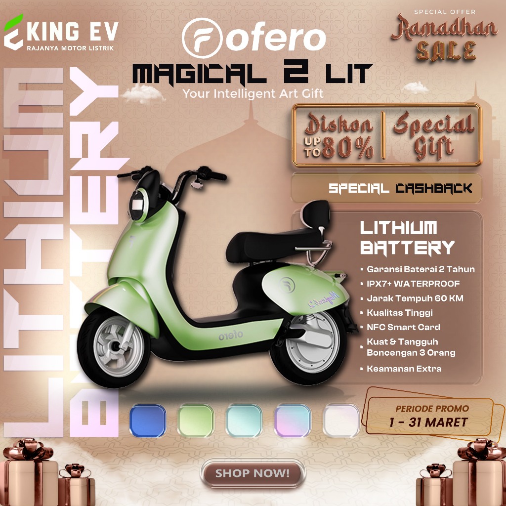 Jual Sepeda Listrik OFERO Magical 2 Battery Lithium Series New Sepeda ...