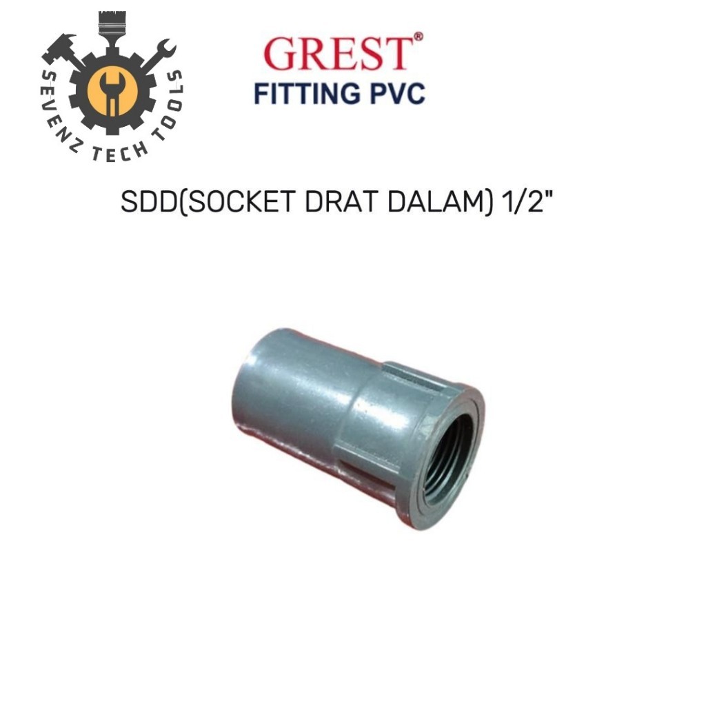Jual SDD SOK DRAT DALAM PIPA PVC 1/2"X1/2" INCH GREST FITTING PVC ...