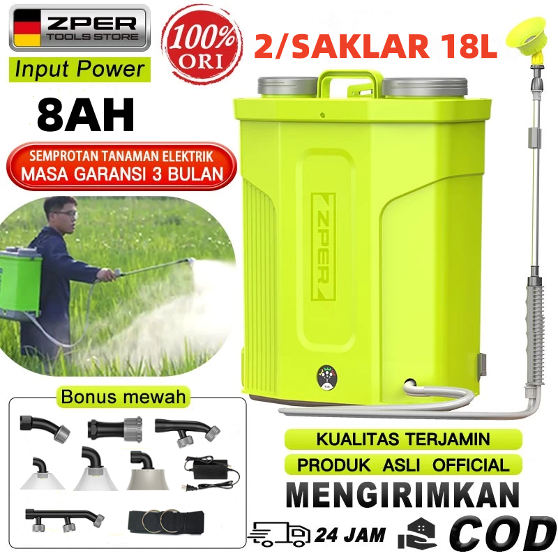 Jual ZPER Mesin semprot hama elektrik model ransel ringan 18L kapasitas ...