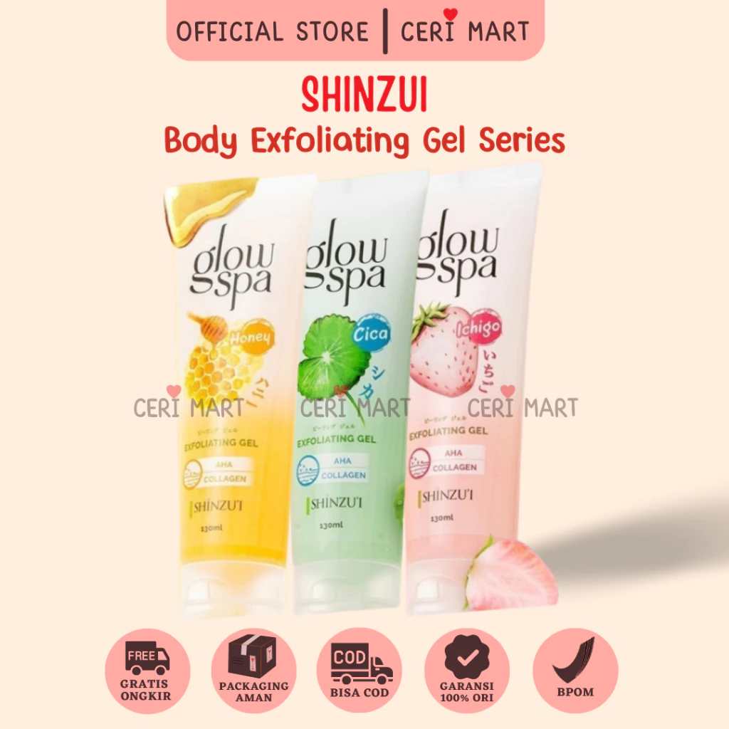 Jual Shinzui Glow Spa Exfoliating Gel 260ml,130ml Series BPOM ORIGINAL ...