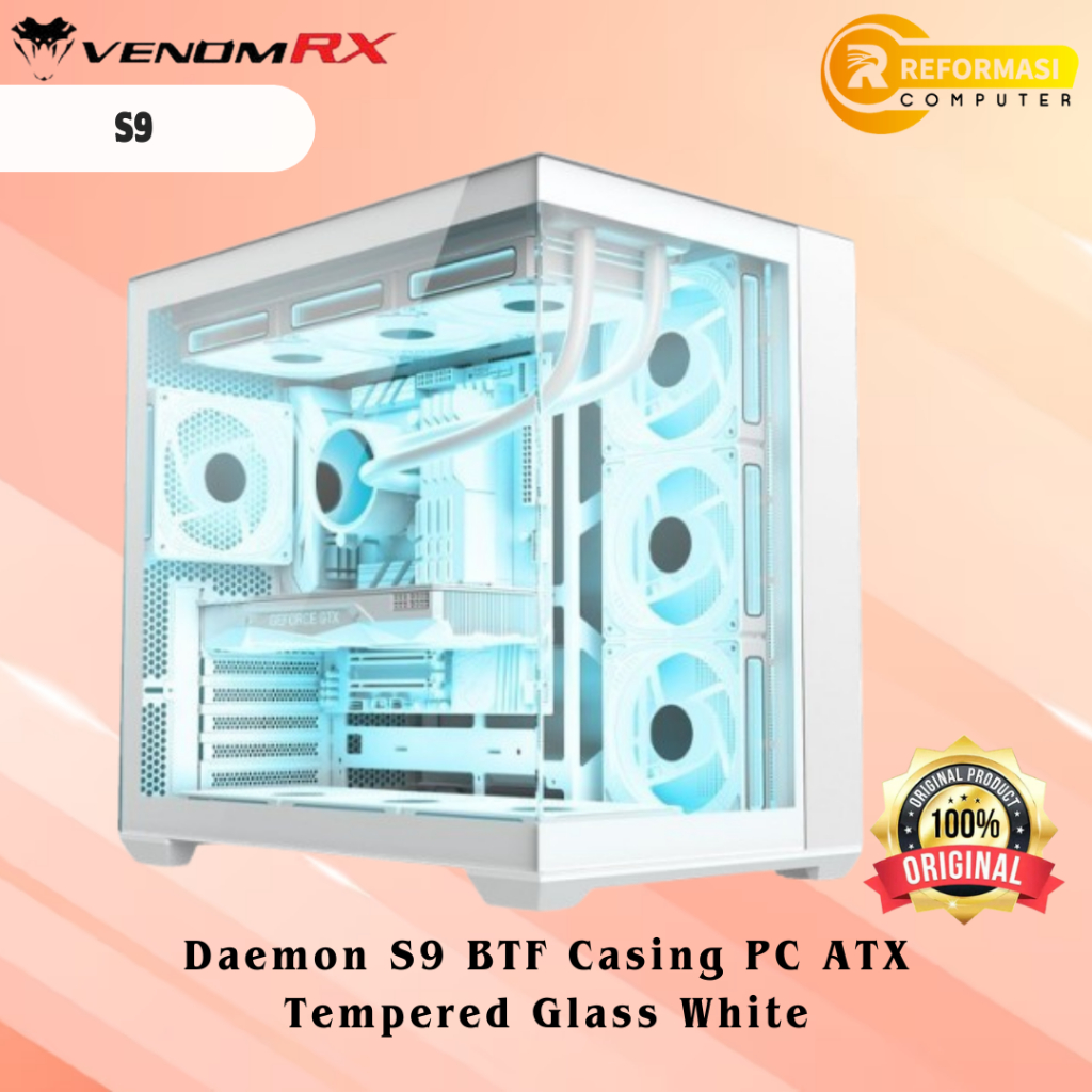 Jual VENOMRX Casing PC ATX Tempered Glass VenomRX Daemon S9 BTF - White ...