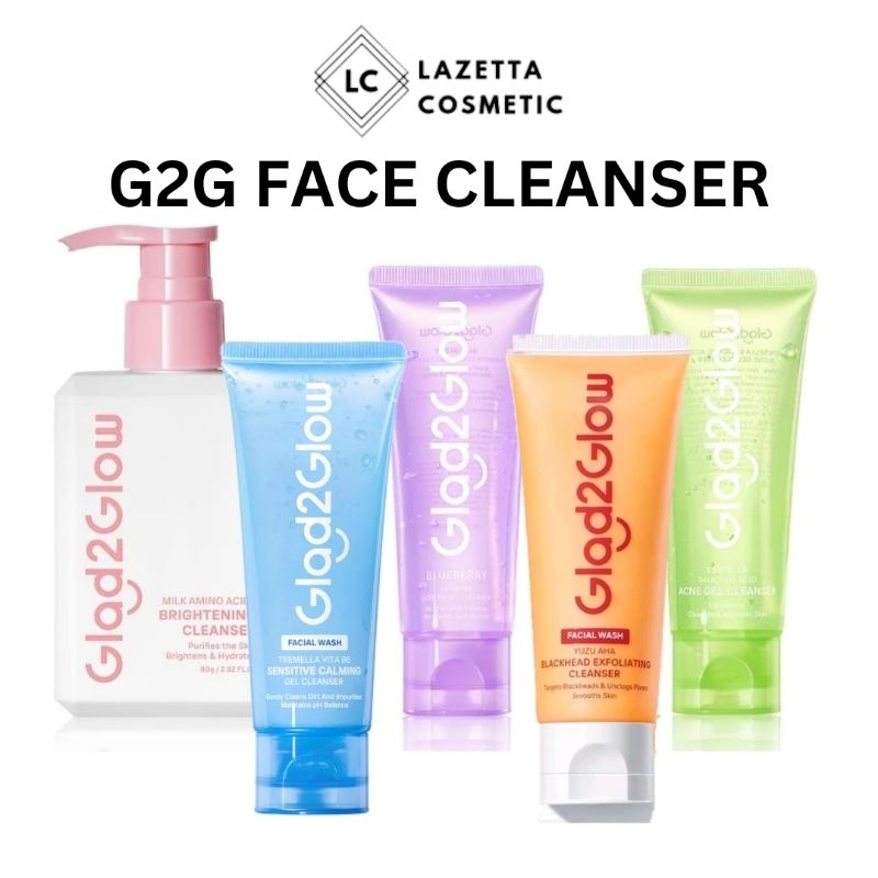 Jual Glad2Glow G2G Face Wash | G2G Blueberry Facial Cleanser | Cleanser ...
