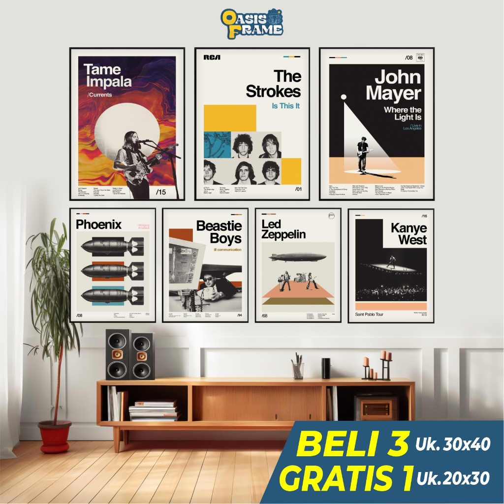 Jual Hiasan Dinding Poster Album Cover Band Pajangan Dekor Minimalis ...