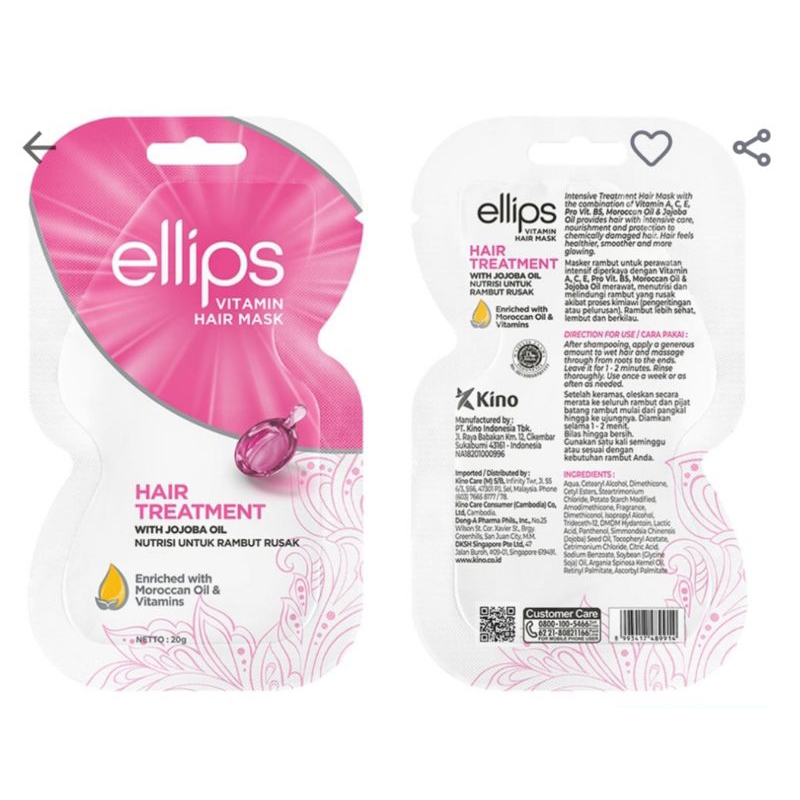 Jual ellips vitamin hair mask hair treatment 20 gr jojoba oil | Shopee ...