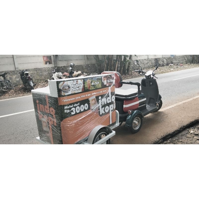 Jual gerobak kopi keliling sepeda listrik | Shopee Indonesia