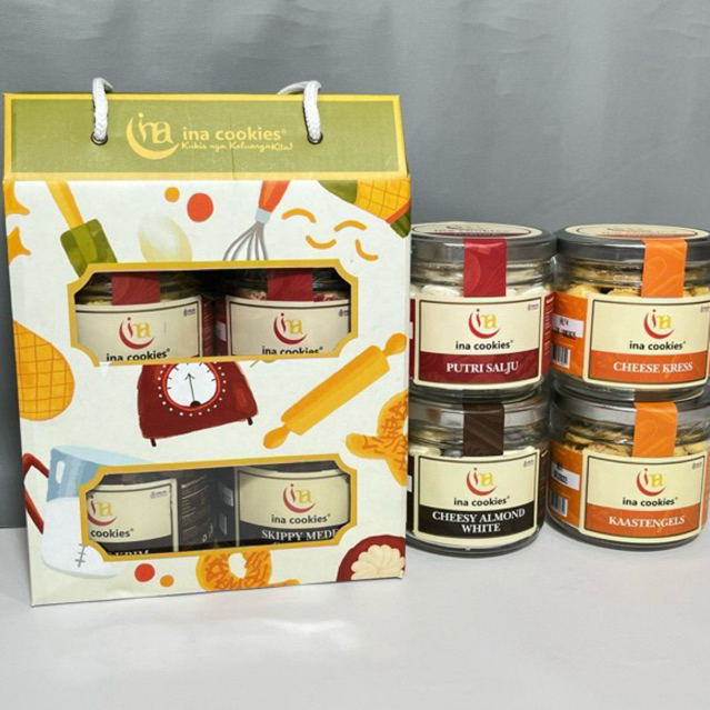 Jual Hampers - Gable Jar Kaca isi 4 Ina Cookies Kue kering lebaran ...