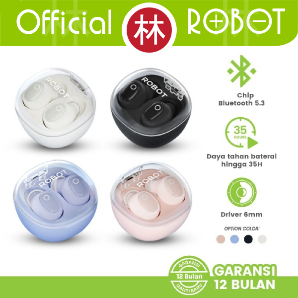 Jual Robot Flybuds T22 TWS Wireless Earphone Earbuds Bluetooth 5.3 True ...