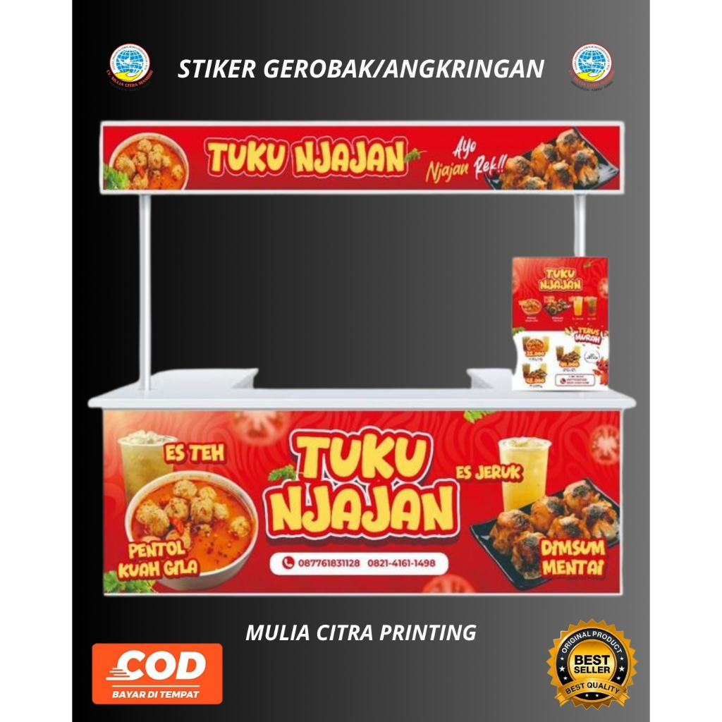 Jual CETAK STIKER GEROBAK / ANGKRINGAN CUSTOM GRATIS DESAIN | Shopee ...