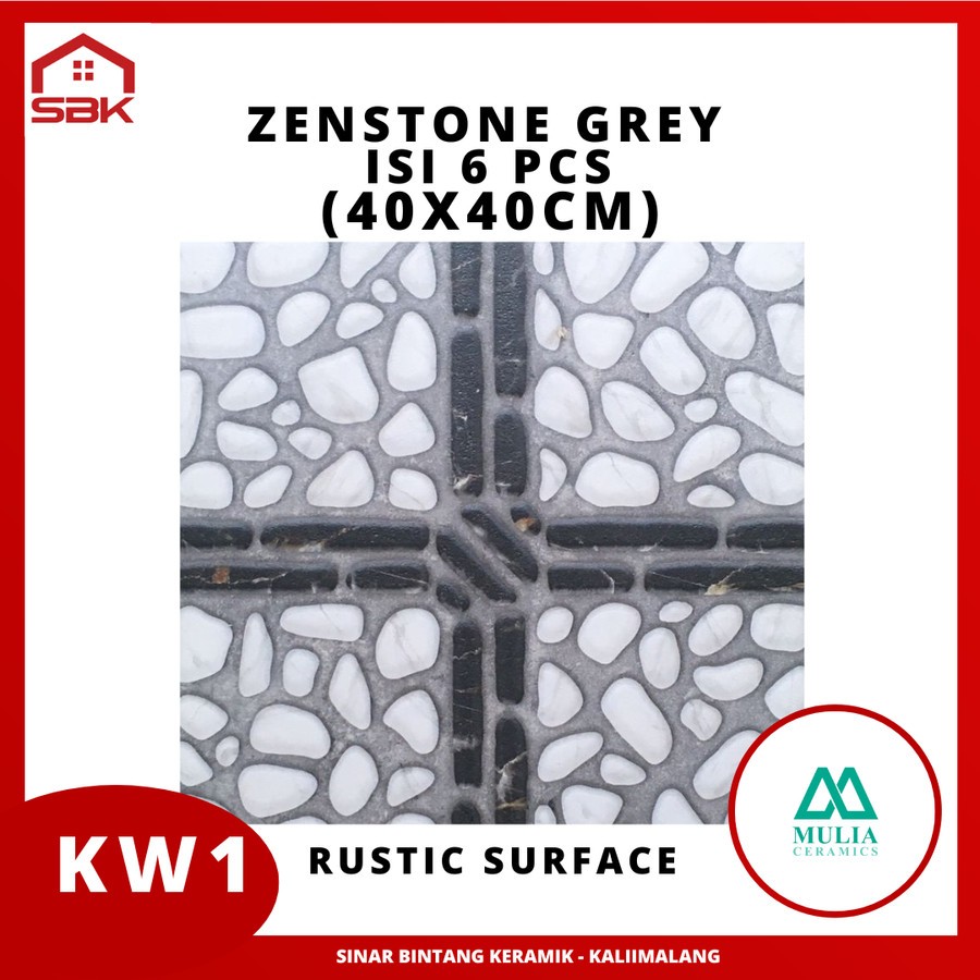 Jual Keramik Teras 40x40 Zenstone Grey | Shopee Indonesia