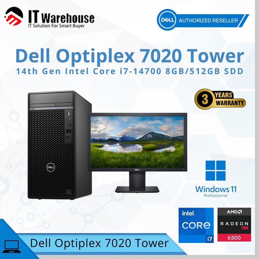 Jual PC DELL OptiPlex 7020 Tower i7-4700 8GB/512GB SSD/AMD Radeon RX ...