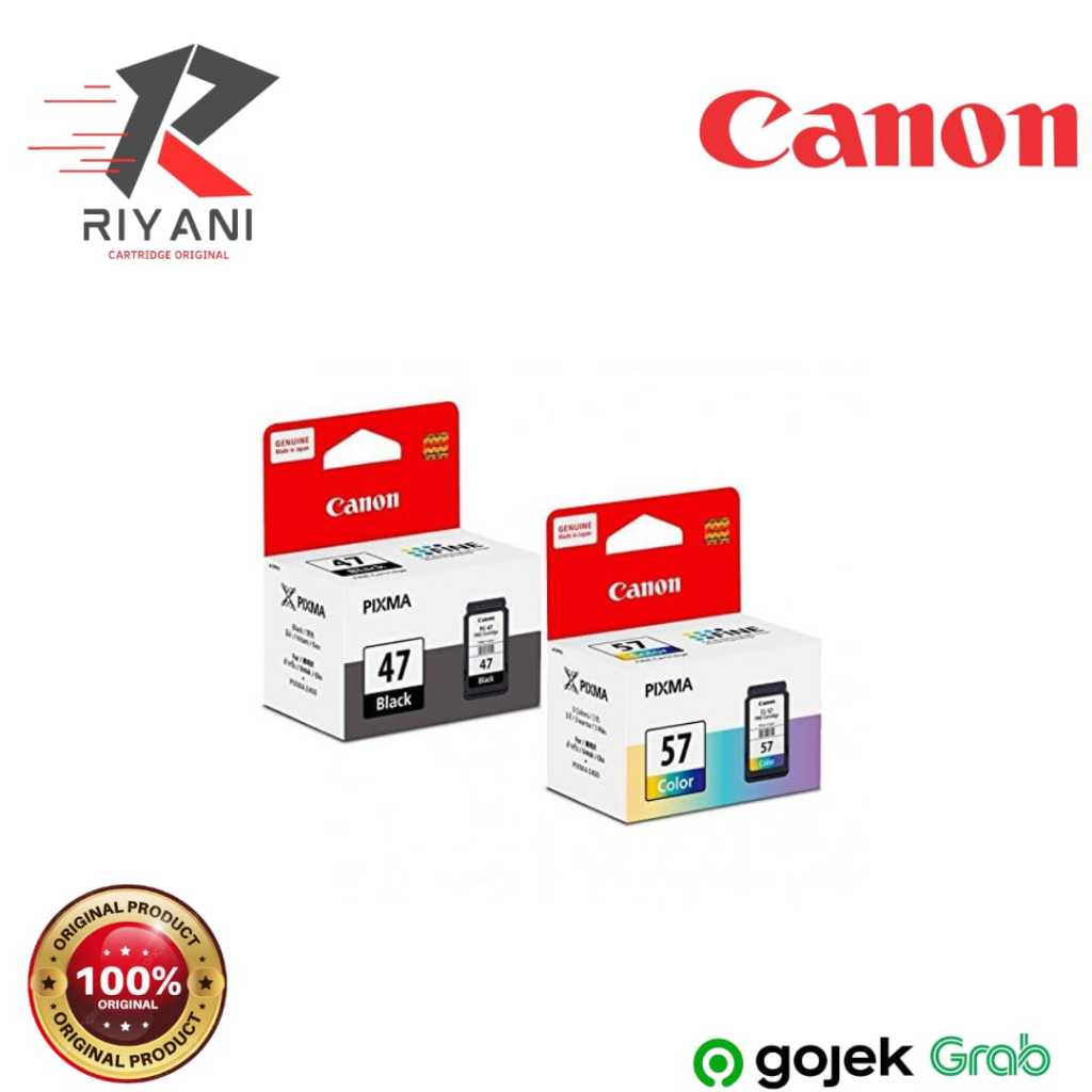 Jual tinta cartridge canon 47 black & 57 color 1set original | Shopee ...
