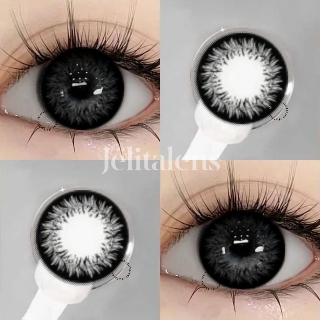 Jual J103 Softlens Hitam Pekat Motif 14,5 MM Normal Minus / Softlens ...