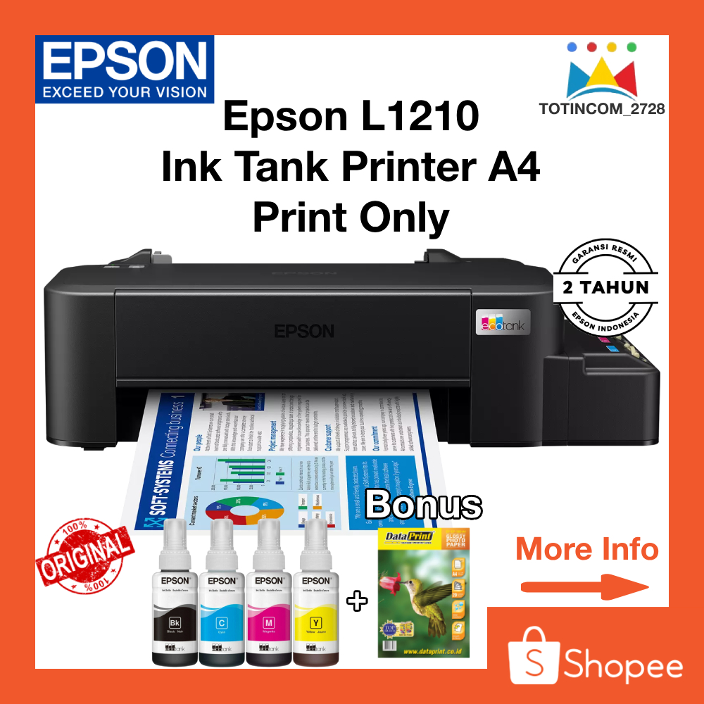 Jual Printer Epson L121 (Printer Only) Garansi Resmi Epson Indonesia 2 Tahun Tinta Original tipe ...