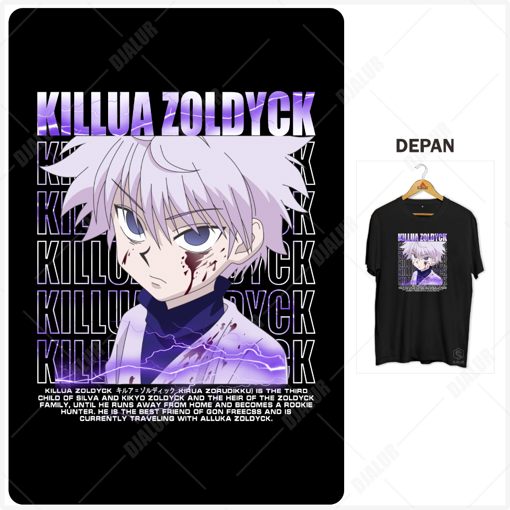 Jual Kaos Killua Killer Hunter x Hunter Kaos Anime Japan Premium Cotton ...