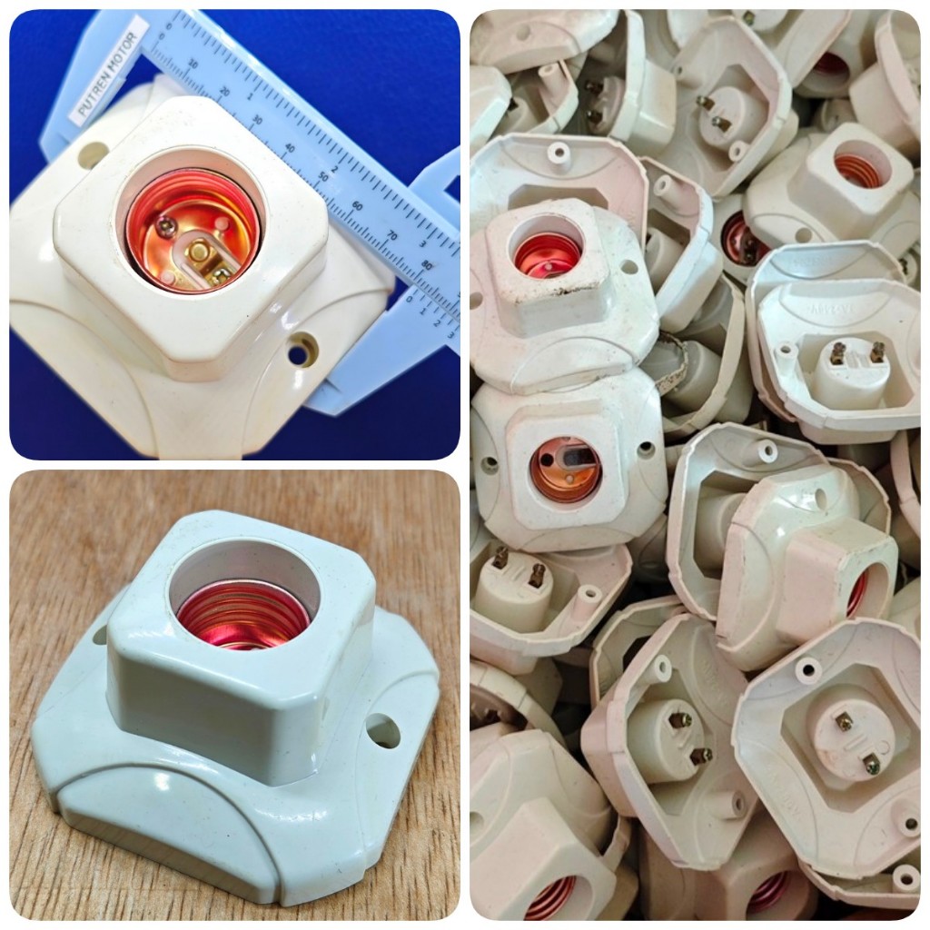 Jual TER MURAH FITTING TEMPEL SEGI 4 fiting plafon e27 lampu led rumah ...