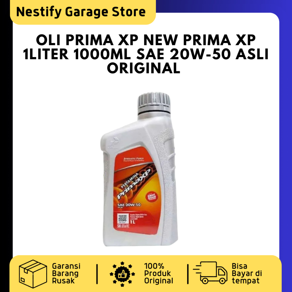 Jual OLI PRIMA XP NEW PRIMA XP 1 LITER (1000ML) SAE 20W-50 ASLI ...