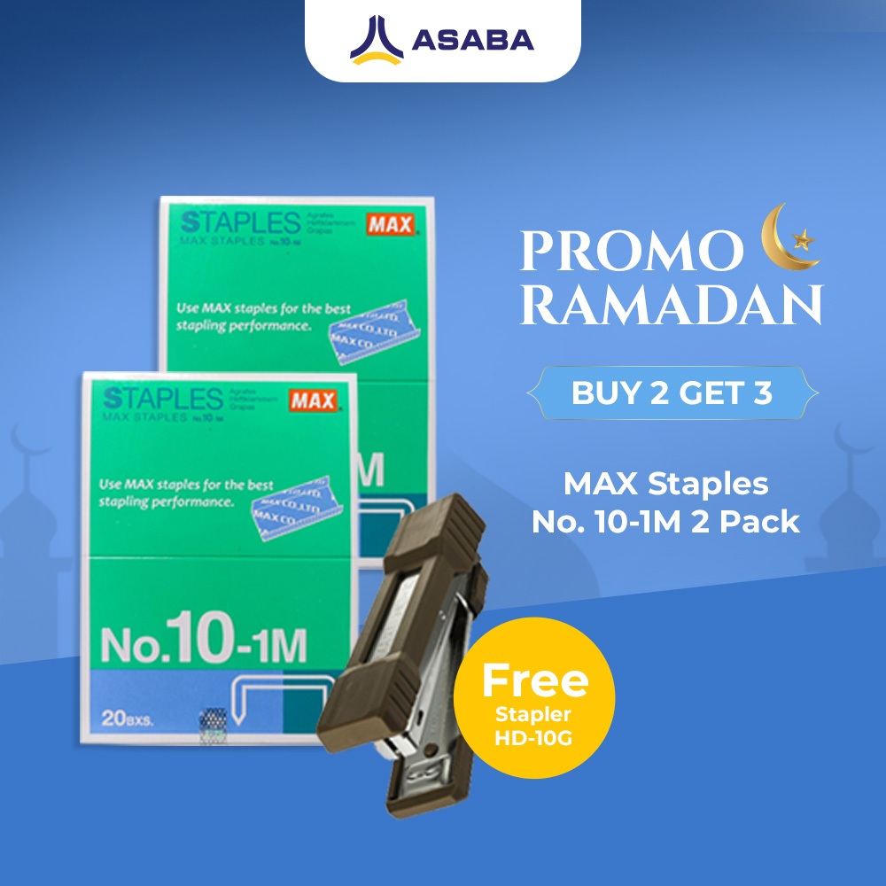 Jual Paket Staples Max 10-1M 2 Box/Pack Free Stapler HD-10G | Shopee ...