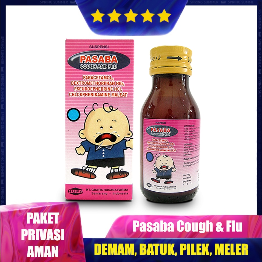 Jual Pasaba Cough and Flu Obat Batuk Pilek Demam Bersin-Bersin Hingga Sakit Kepala Pusing Untuk ...