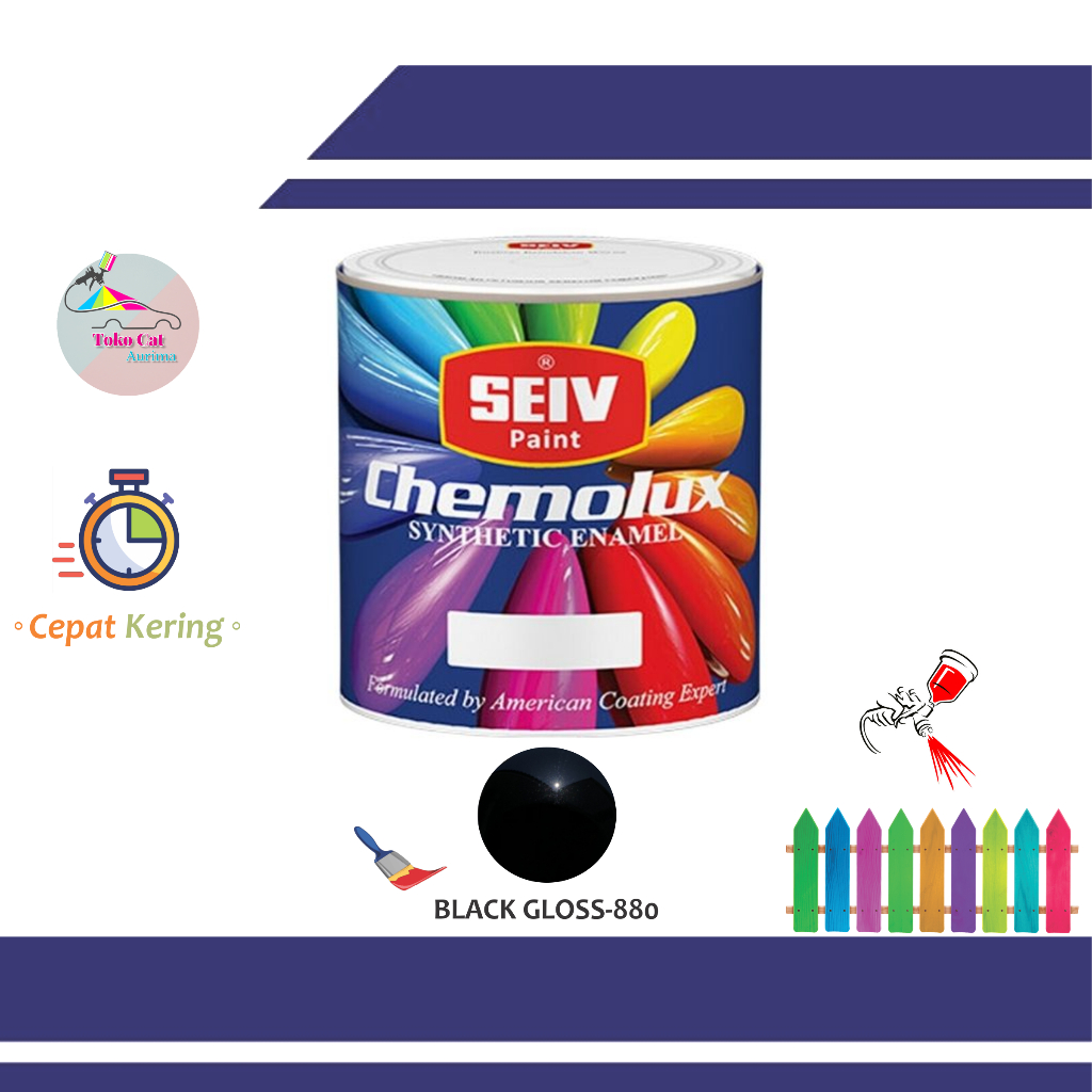 Jual SEIV BLACK GLOSS-880 CAT MINYAK UNTUK KAYU DAN BESI MERK SEIV ...