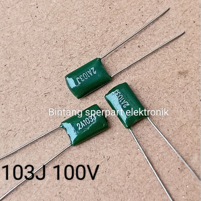 Jual (1 BUAH) CAPACITOR MILAR 103J 100V 10nf 0.01uf 103 J 100V ...