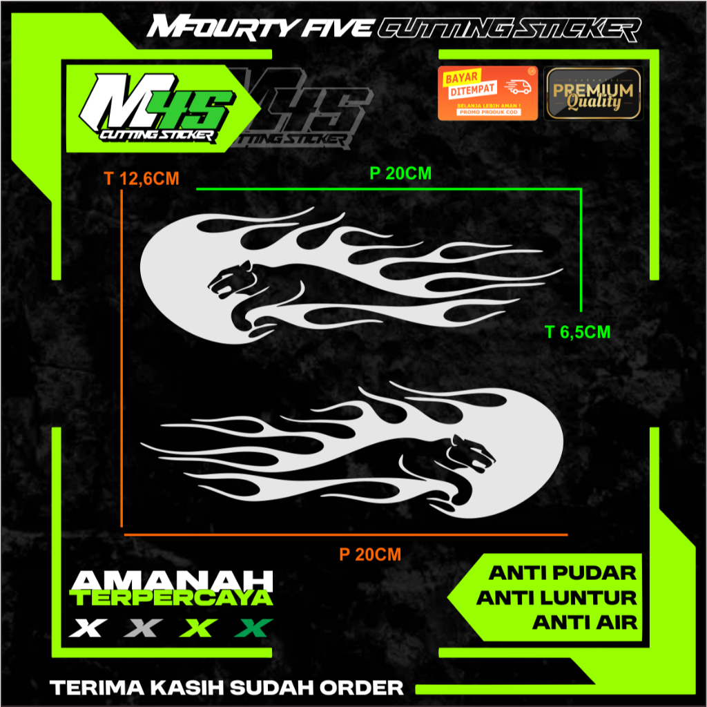 Jual PUMA API TENGKI MOTOR KANAN KIRI Sticker Cutting Sticker PUMA API ...