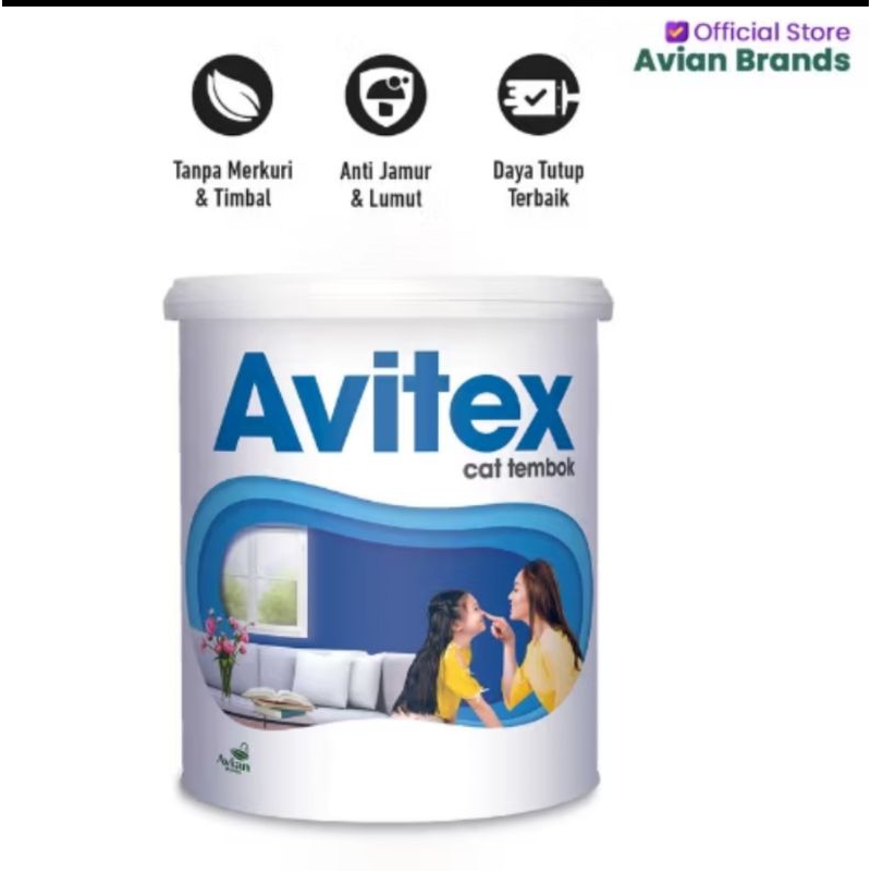 Jual CAT TEMBOK AVITEX 1KG DINDING ATAP PLAFON GYPSUM ETERNIT PAPAN ...