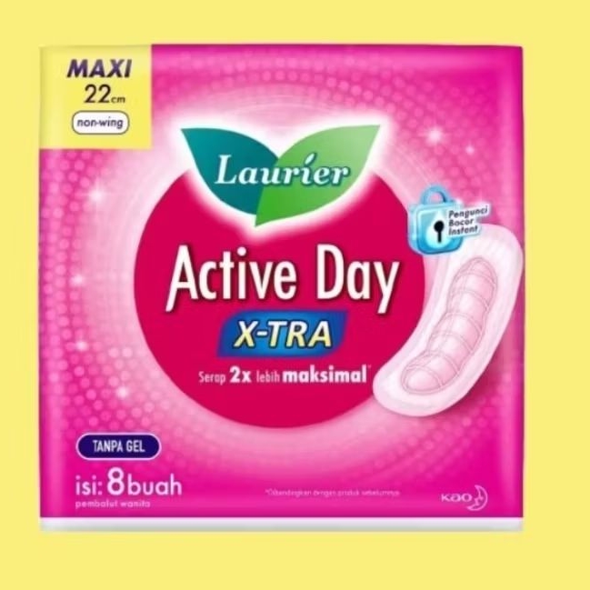 Jual Laurier Active Day Super Maxi Non Wing isi 8 - Pembalut Wanita ...