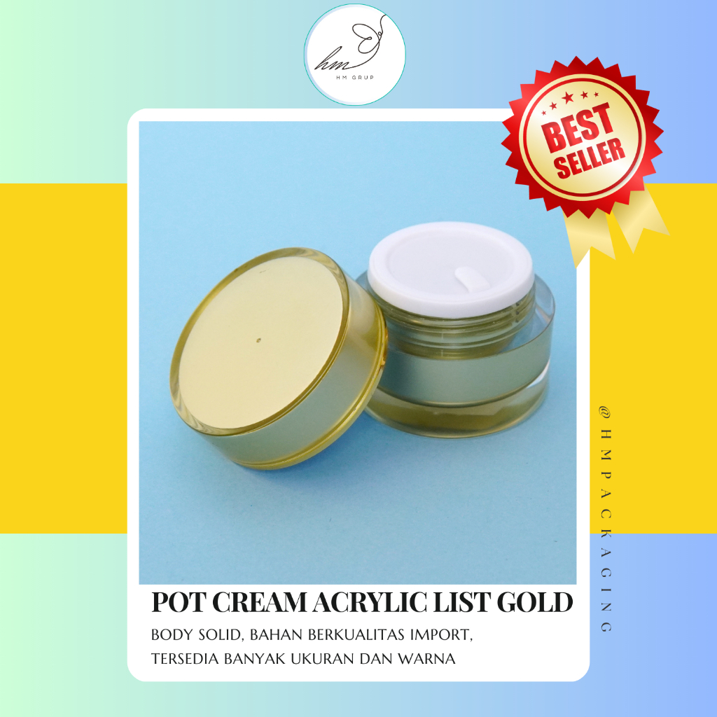 Jual POT PS CREAM ACRYLIC MUTIARA 10GR LIST GOLD || LIST SILVER WARNA ...