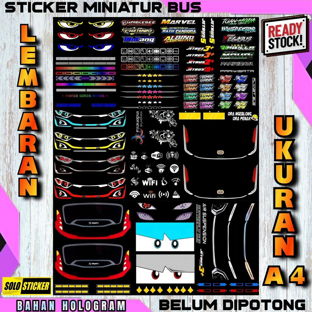 Jual Paket Stiker Miniatur Bus Sticker Variasi Miniatur Bus Plastik ...
