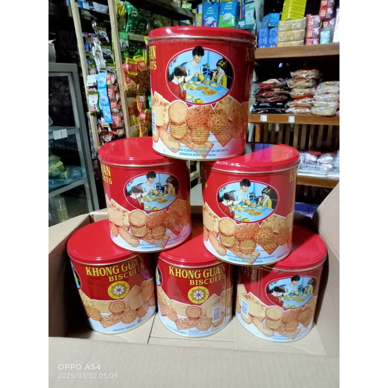 Jual KHONGHUAN KALENG KECIL biskuit wafer roti kue 1 dus karton 6 pcs ...