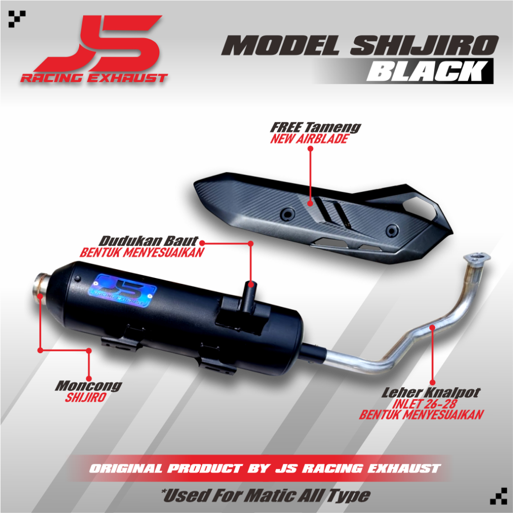Jual Knalpot Moncong SHIJIRO Original Js Racing Exhaust Saringan Full ...