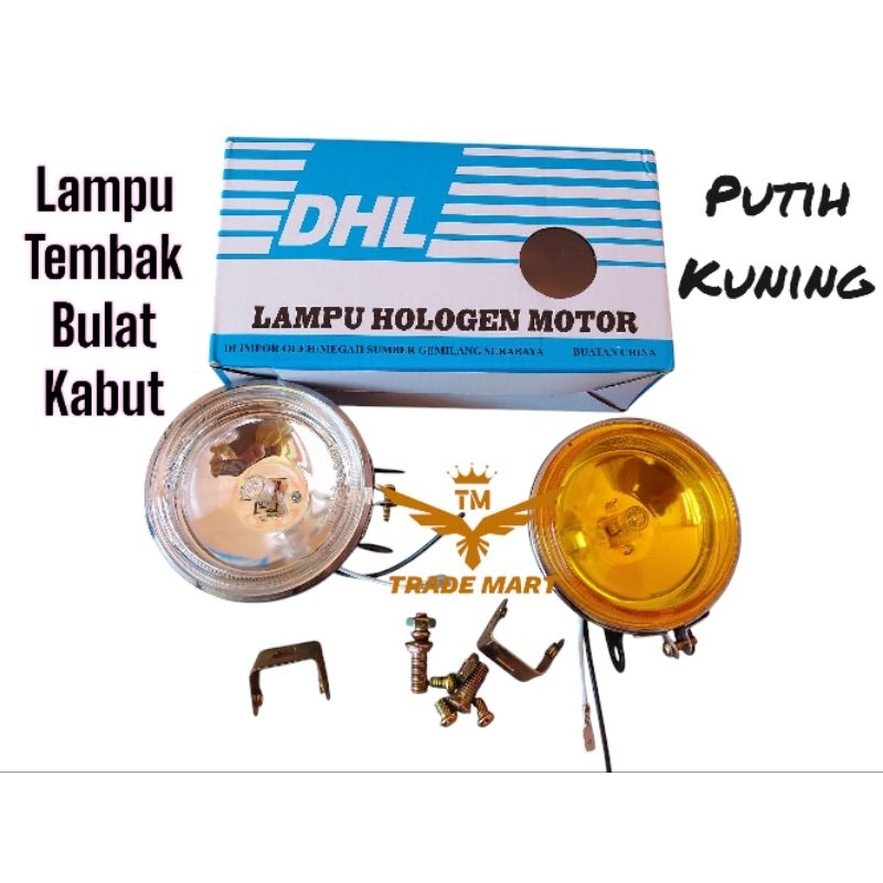 Jual Lampu tembak kabut bulat motor/mobil Putih/kuning DHL | Shopee ...