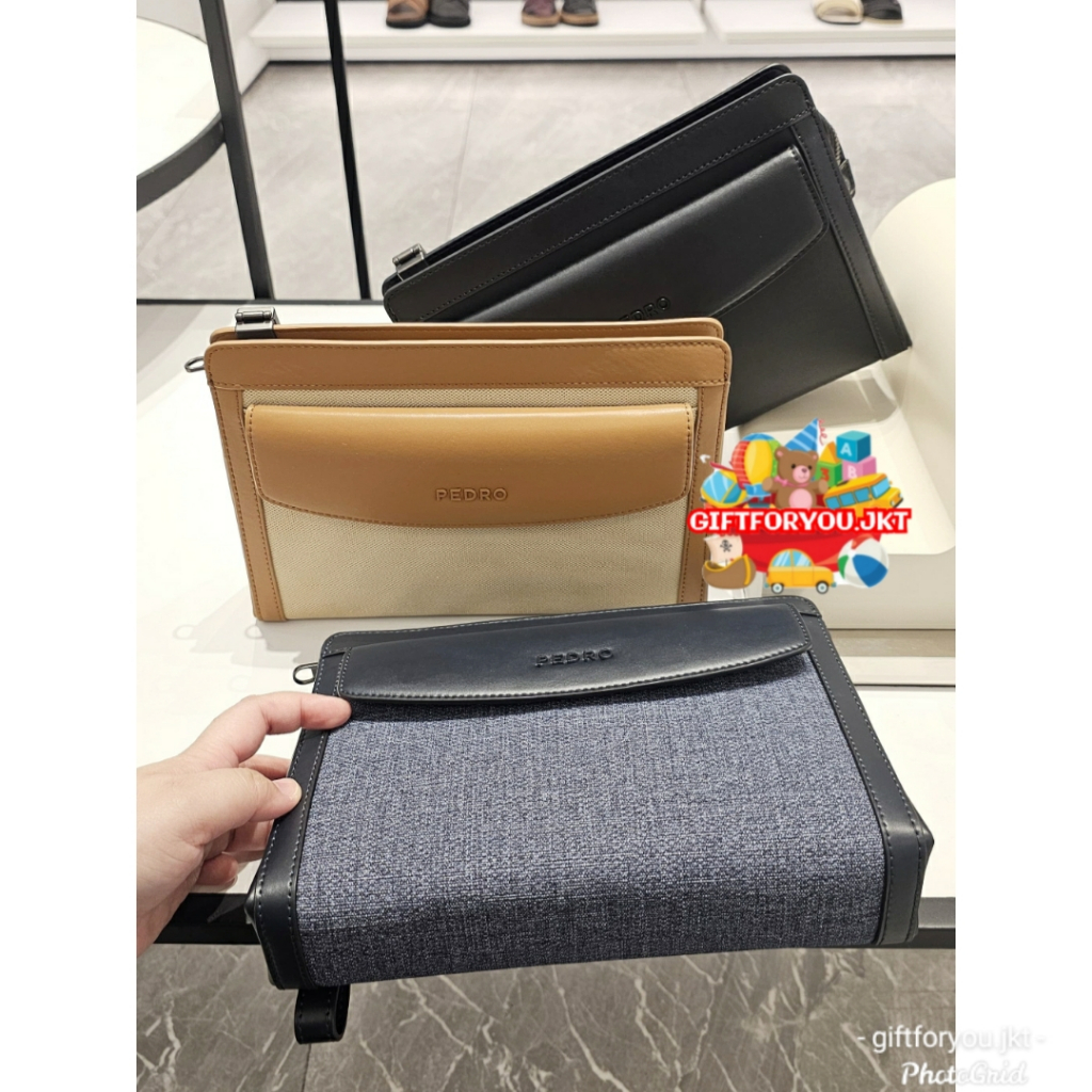 Jual Pedro Clutch Rex Camel Navy Black Pria Man Fashion Bag Casual ...