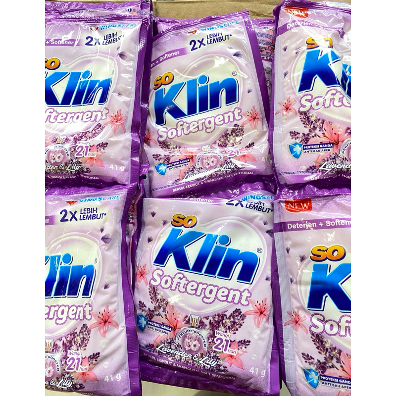 Jual (1 Renceng Isi 6pcs) Soklin Softener So Klin Detergent Bubuk 41gr ...