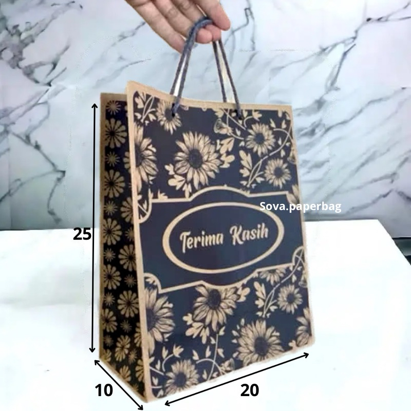 Jual Paperbag Motif Batik Terimakasih 20x10x25cm Premium / Paper Bag ...