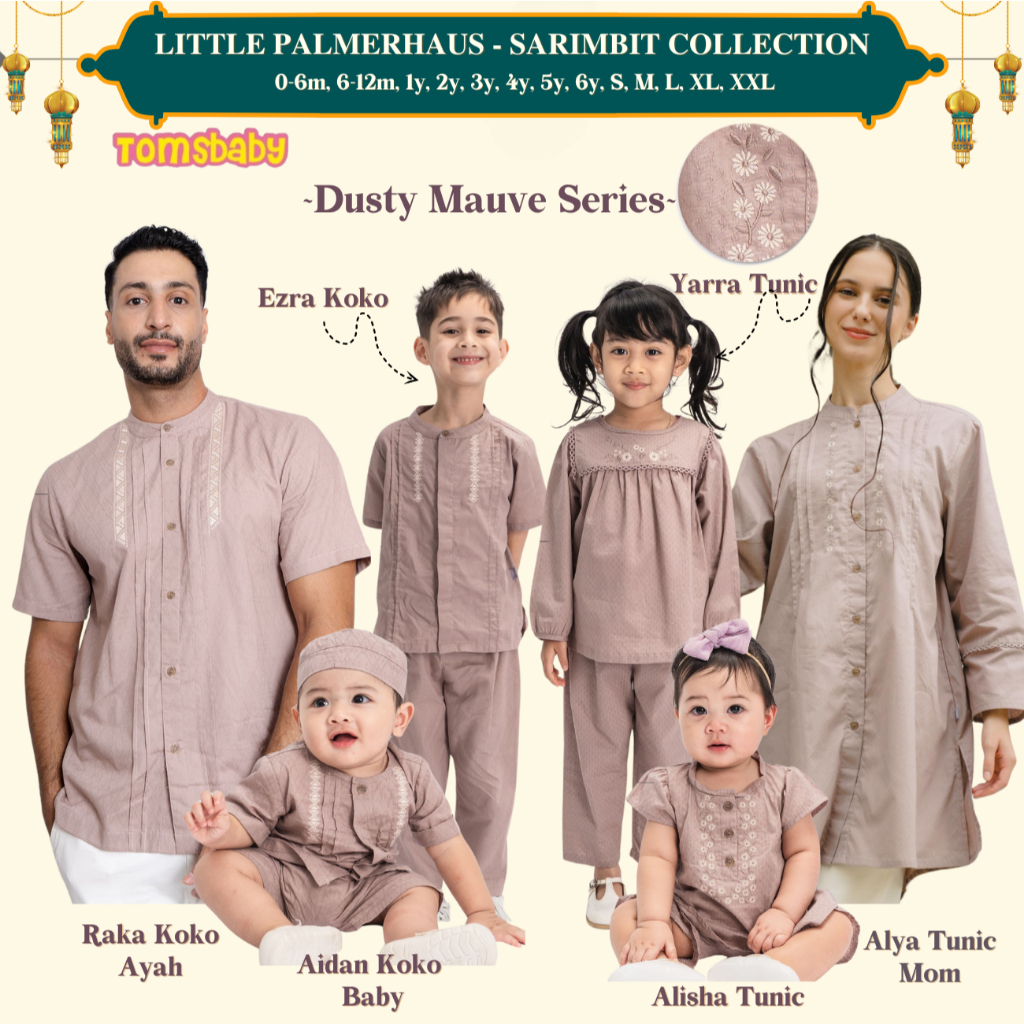Jual [TOMS] LITTLE PALMERHAUS - Sarimbit Idul Fitri Family Set - DUSTY MAUVE Series | AIDAN Baby ...