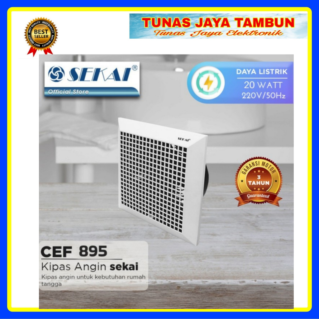Jual CEILING EXHAUST FAN SEKAI CEF 895 / EXHAUST FAN SEKAI 8 INCH CEF ...