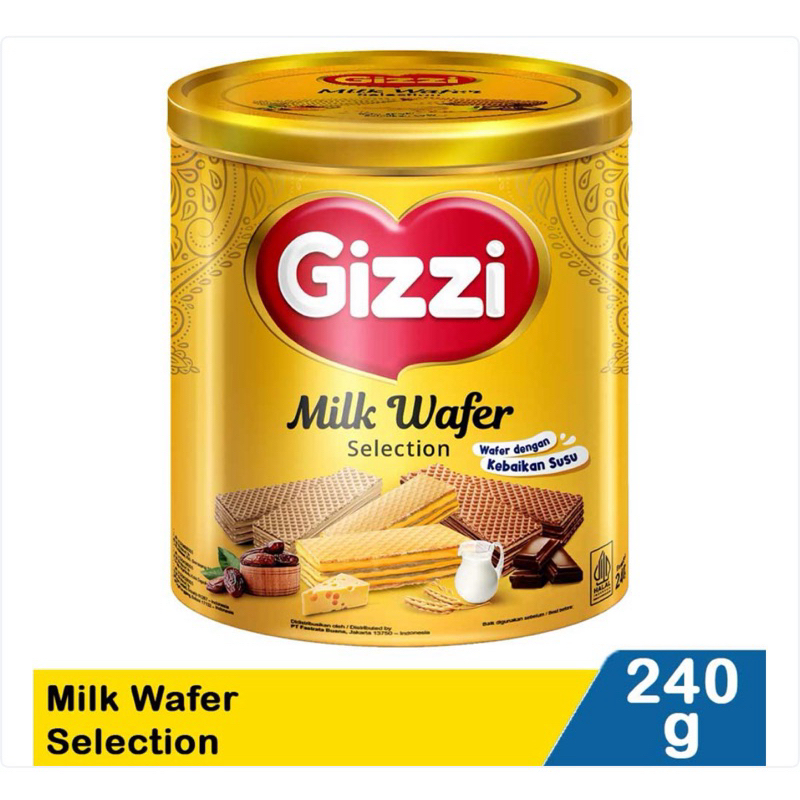 Jual Gizzi Milk Wafer Biskuit Kaleng 240 Gram | Shopee Indonesia