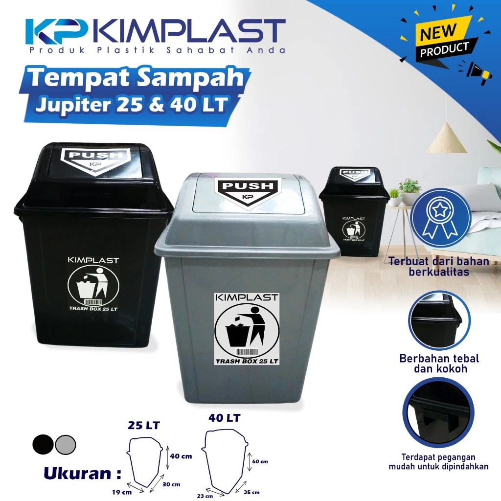 Jual KIMPLAST Tempat Sampah Plastik Jupiter 25 L dan 40 L | Shopee ...