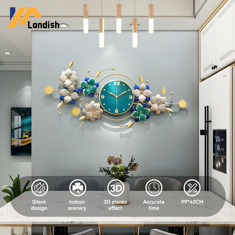 Jual Dekorasi Jam Dinding Bunga Dinding Gantung 99x43CM Ruang Tamu ...